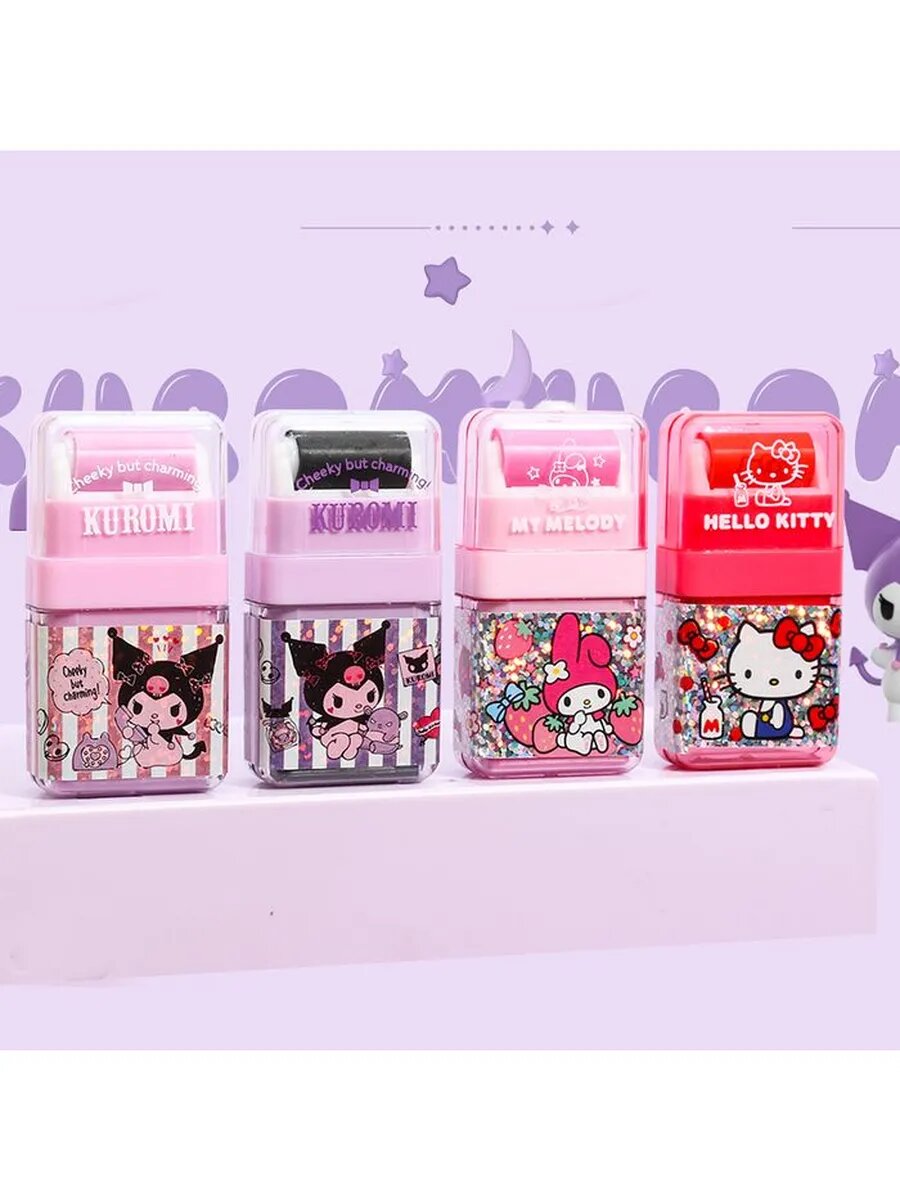 Роликовый ластик (Куроми + Мелоди Китти, 4 шт.)