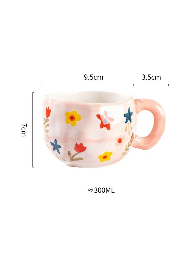 Кружка "цветы", 300 мл, 1 шт