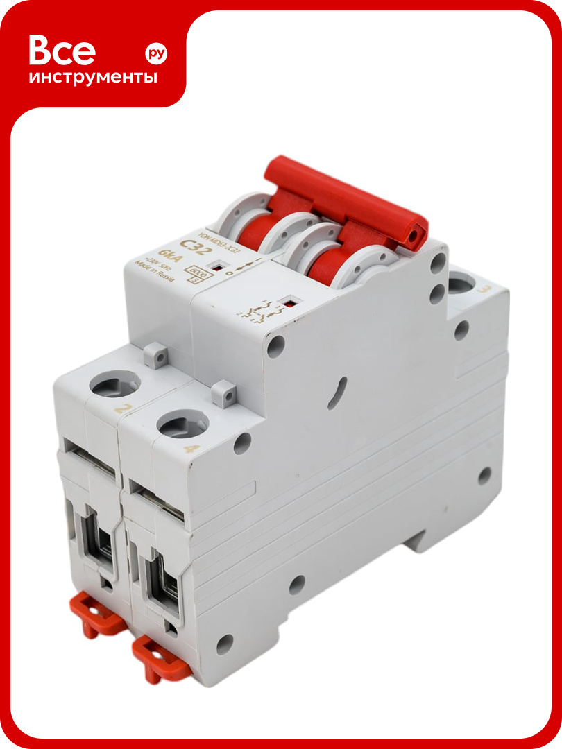 Автоматический модульный выключатель DKC YON MD63 2P 32А C 6kA MD63-2C32-6