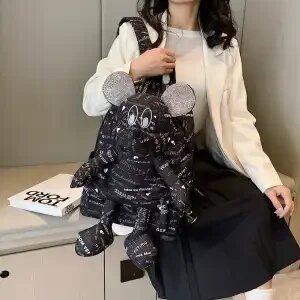 Модный блестящий бриллиантовый набор Disney, рюкзак с Микки Маусом, аниме, студенческая милая кукла, легкий рюкзак большой емкости для хранения