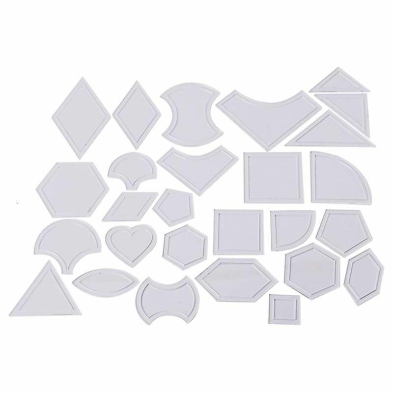 Набор из 27 шт. шаблонов для пэчворка, Белый