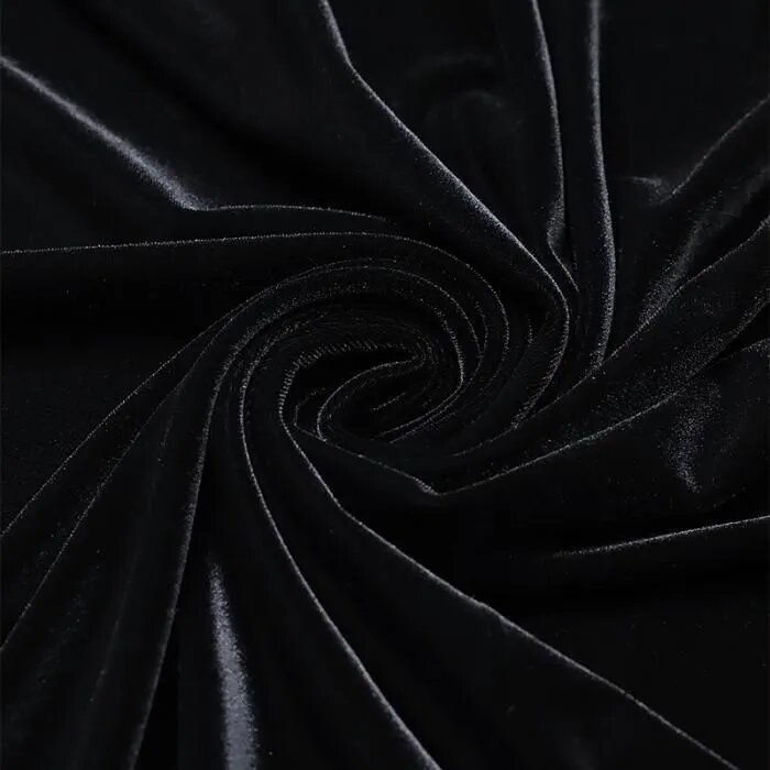 Ткань бархат Panama Super Black (глубокий черный) плотный