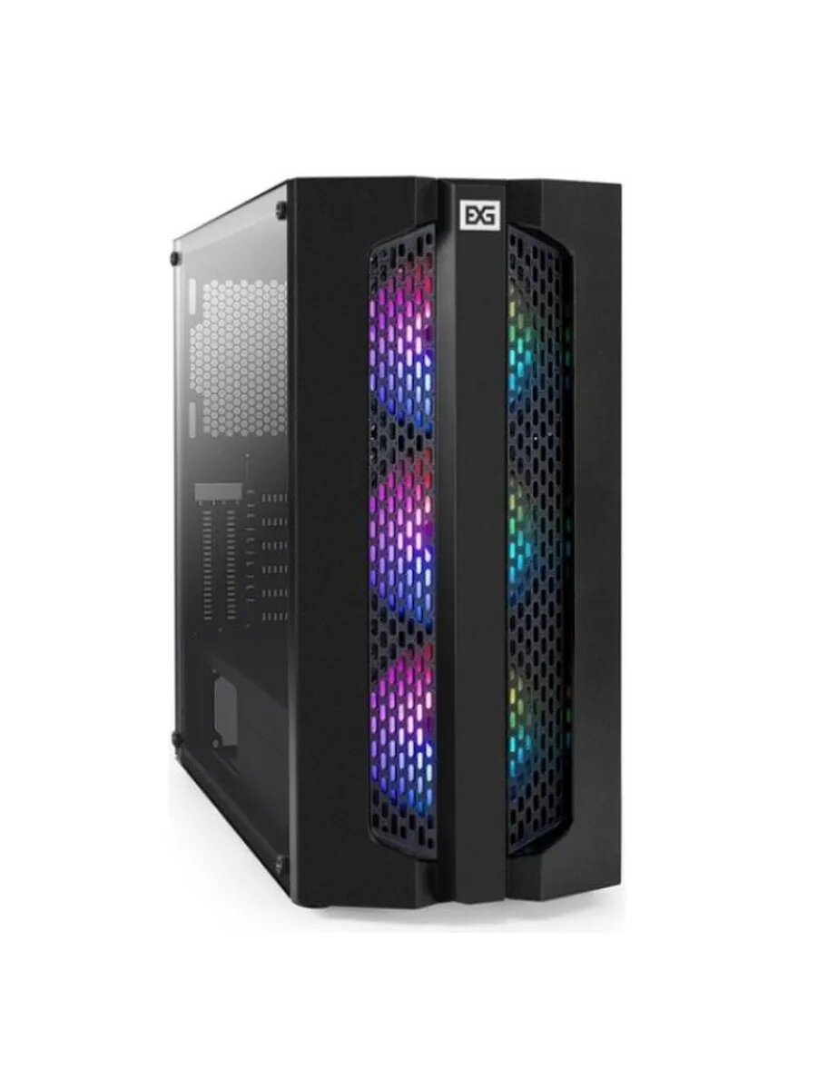 Корпус для компьютера ExeGate EVO-9205-NPX600 ATX, БП 600NPX EX294975RUS, черный, Midi-Tower, FRGB
