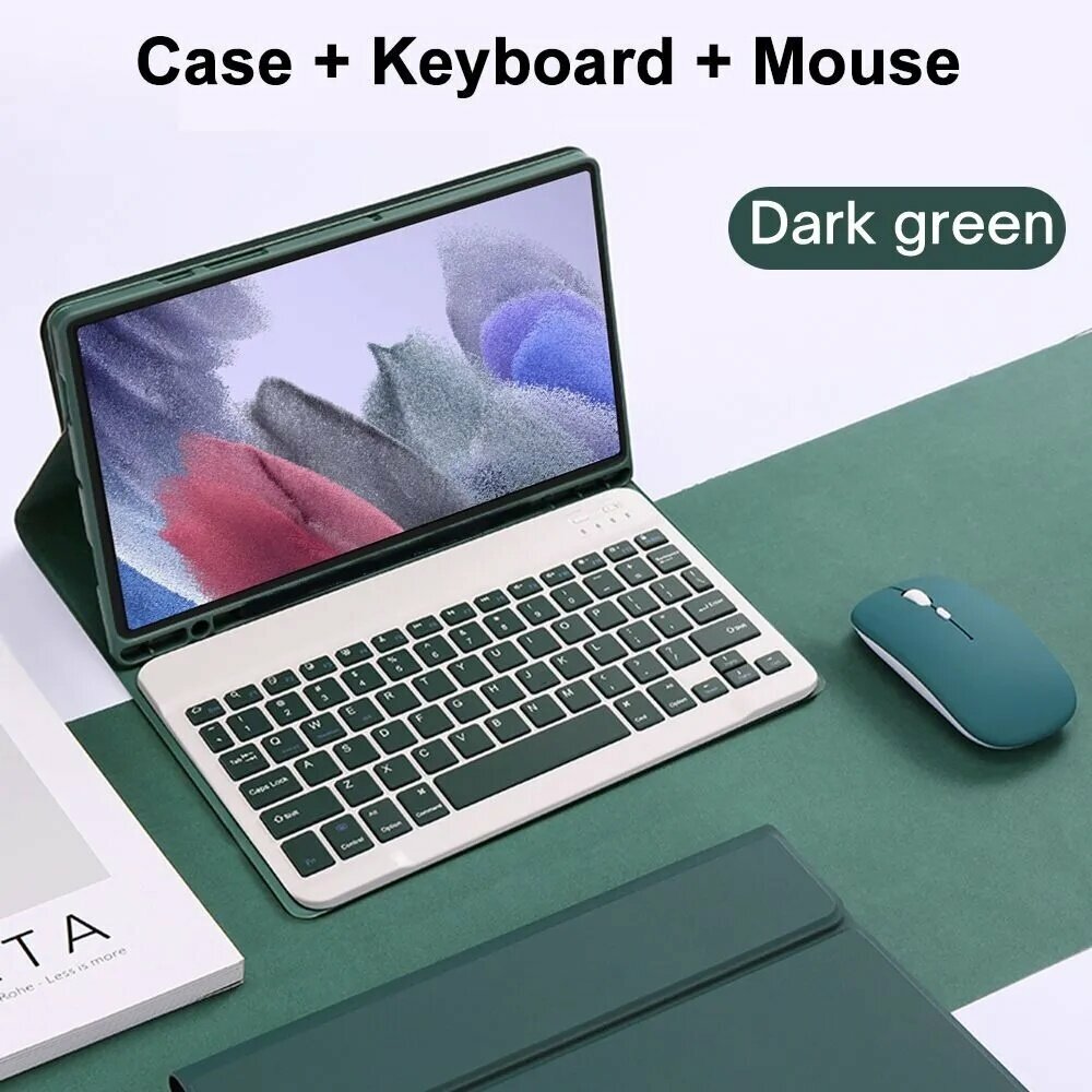 Чехол для планшета Samsung Galaxy Tab A7 Lite 8,7 дюйма, чехол с русской клавиатурой для Samsung (SM-T220/T225/T227) с Bluetooth-мышью