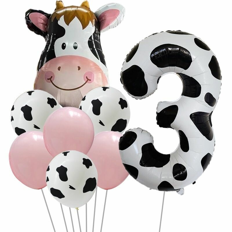 Фигурка из воздушных шаров, голова, милая корова, 8 штук для праздничного украшения