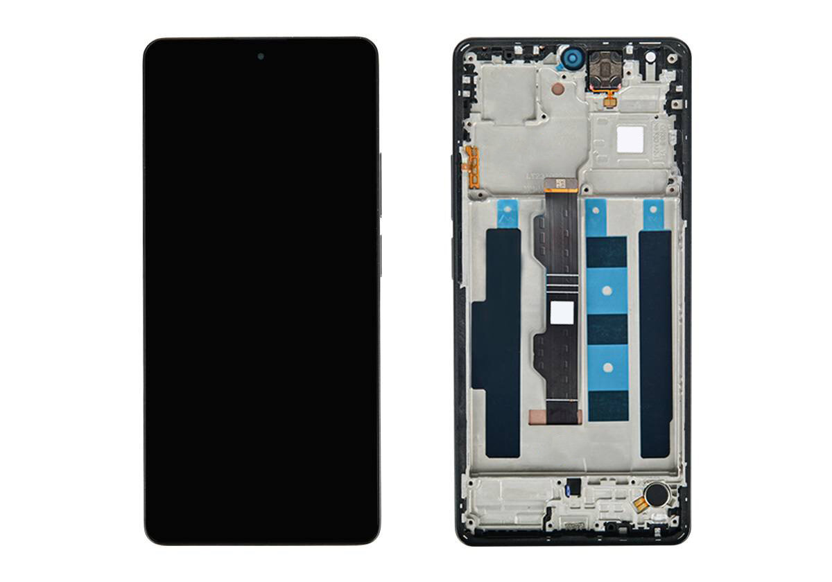 Дисплей (экран) в сборе с тачскрином для Xiaomi Poco M6 Pro 4G черный с рамкой (Premium LCD) / 1080x2460