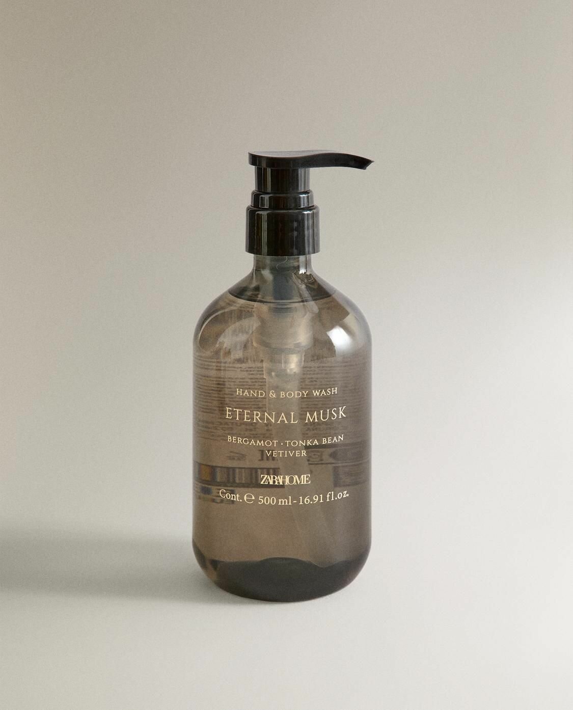 Парфюмированное жидкое мыло для рук и тела ZARA HOME 8480/700/802 - аромат ETERNAL MUSK (500 мл), 18 х 7 х 7 см