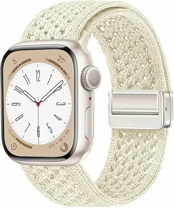 Тканевый ремешок для apple watch 1 2 3 4 5 6 7 8 9 10 SE/Ultra, Нейлоновый браслет для Apple Watch размера 46 44 45 49 42mm(1 2 3 серий), Магнитная пряжка на замену магнитный ремешок для часов