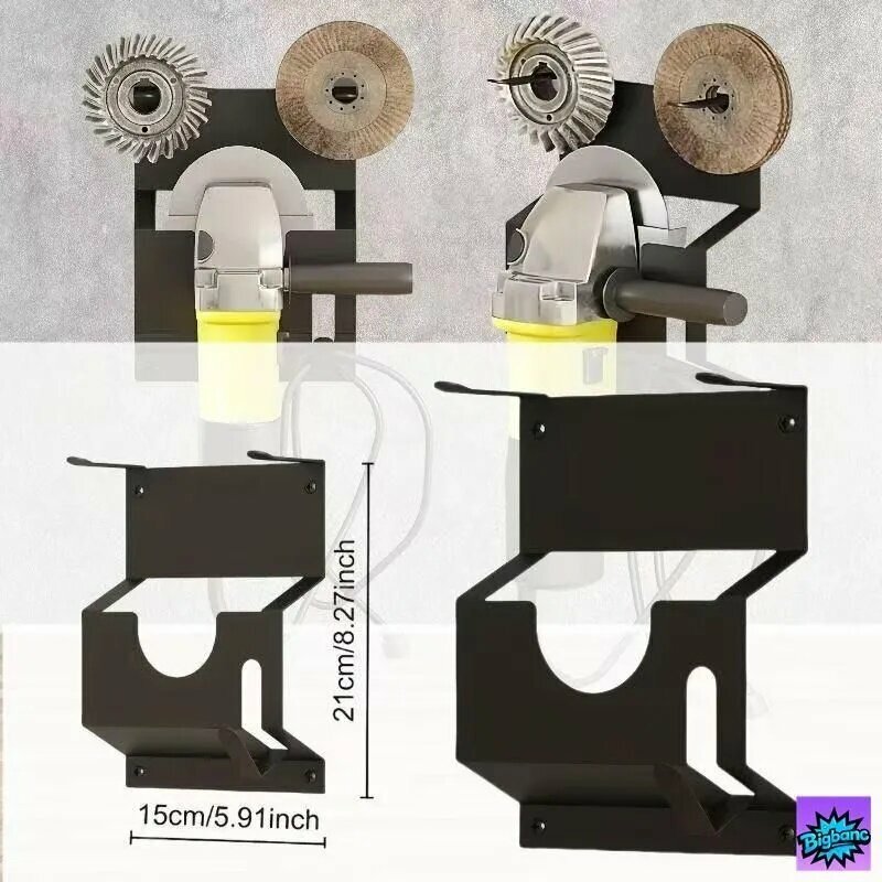 Держатель для УШМ (болгарки) чёрный, 1шт, настенный, Подвеска для дисков.