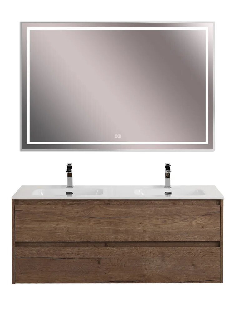 Мебель для ванной комнаты BelBagno Kraft 120 для двоих, rovere tabacco