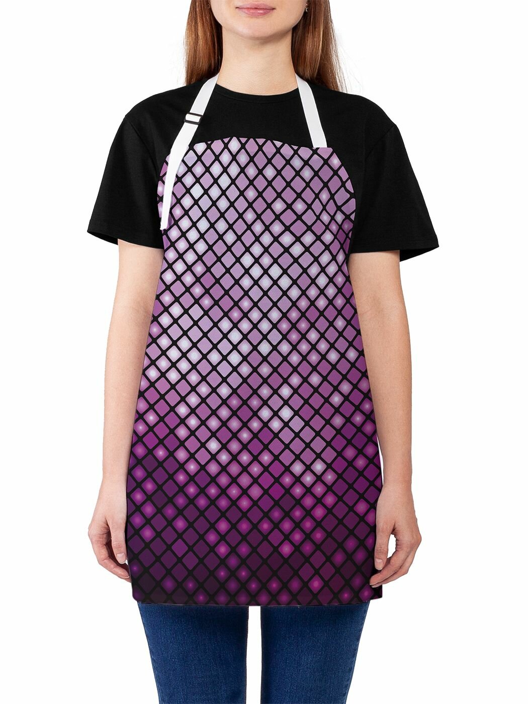 Фартук для кухни тканевый "Блестящее диско" / водоотталкивающий, универсальный размер , JoyArty