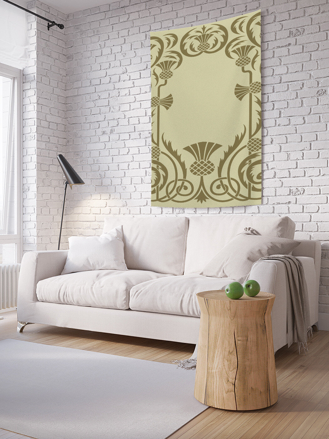 Вертикальное фотопанно на стену JoyArty "Орнаментальный чертополох", из ткани, 150х200 см