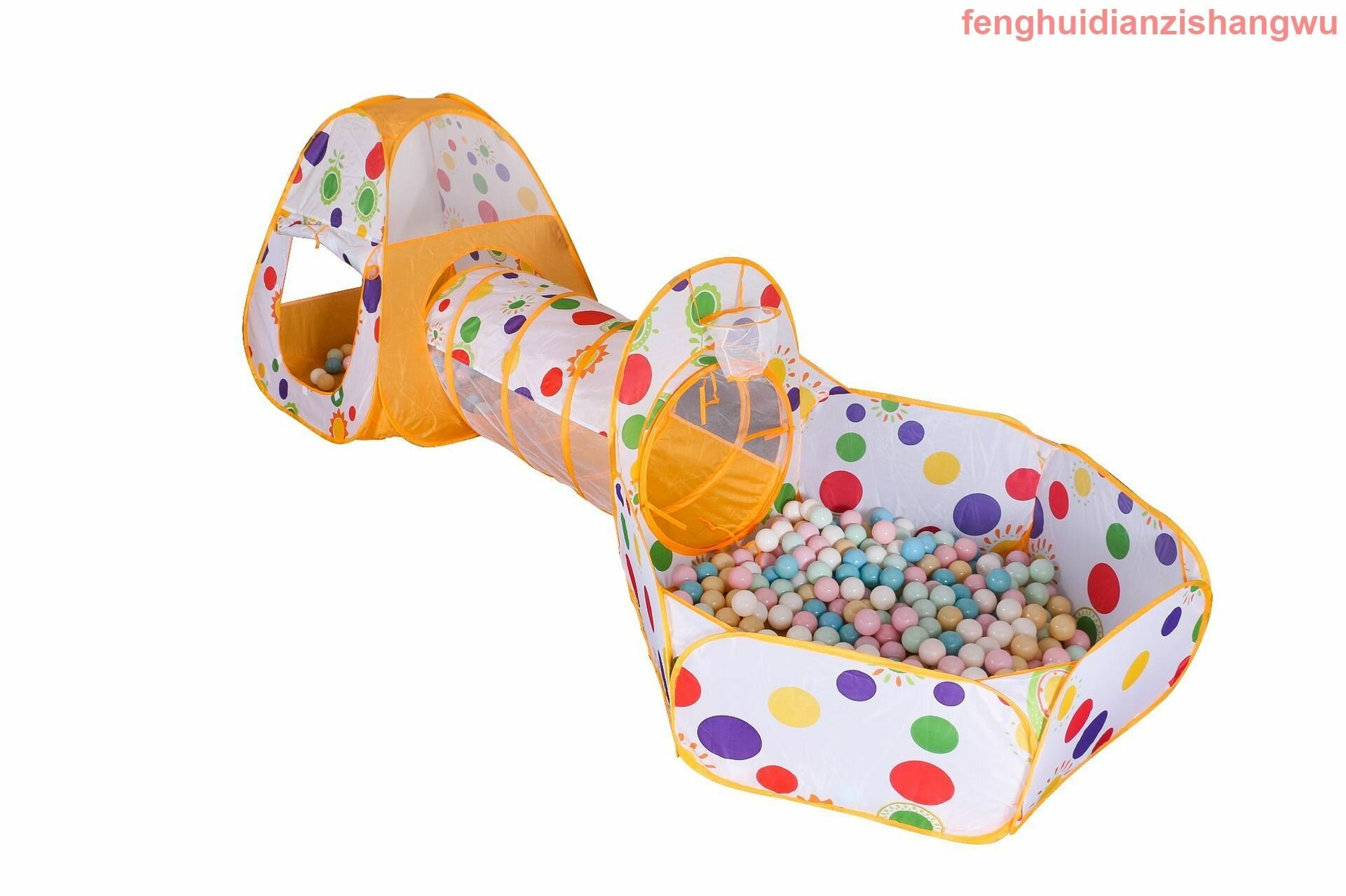 Детский игровой комплекс: палатка с тоннелем для ползания и шариками для активных игр дома и на улице