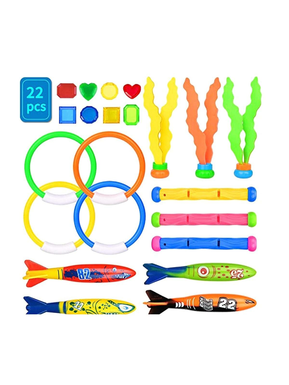 Набор из 22 предметов, кольцо для ныряния с торпедой из морских водорослей