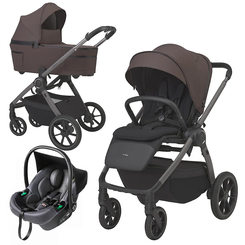 Детская коляска 3в1 Espiro Yoga, цвет Essence of chocolate / 2026 (Шоколад)