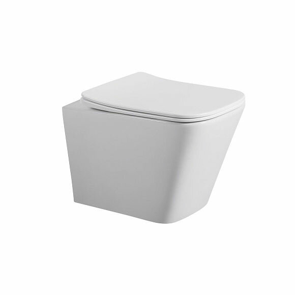 Унитаз подвесной Sapbox Glimer 7051C1-W Rimless, белый, 52х34х36 см.