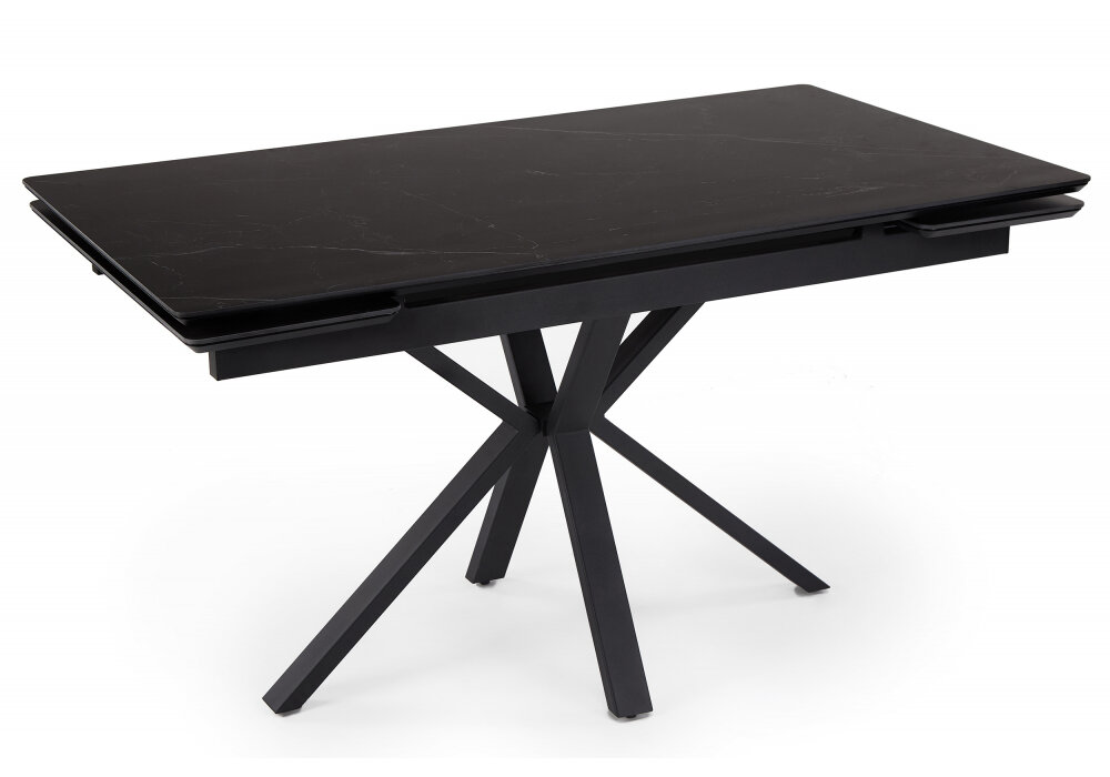 Керамический стол Старлайт woodville черный, керамика и металл, прямоугольная столешница