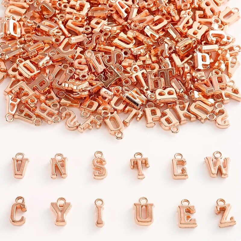 ⭐100 шт. золотых роз, золотые акриловые алфавитные шармы 14 16 мм 3D⭐