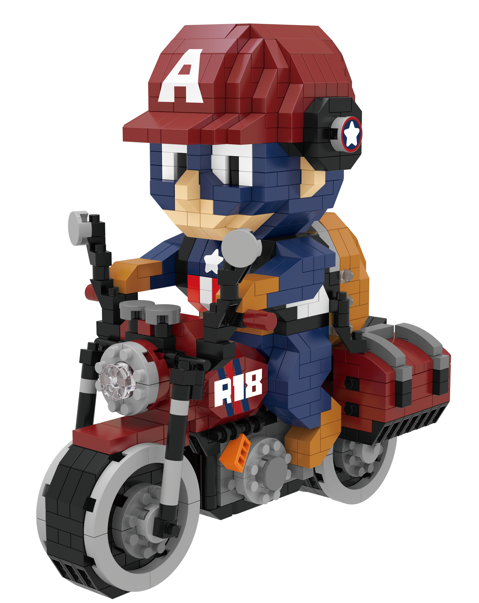 Конструктор 3D из миниблоков RTOY Капитан Америка, фигурка, 1300 деталей - JM8843-1