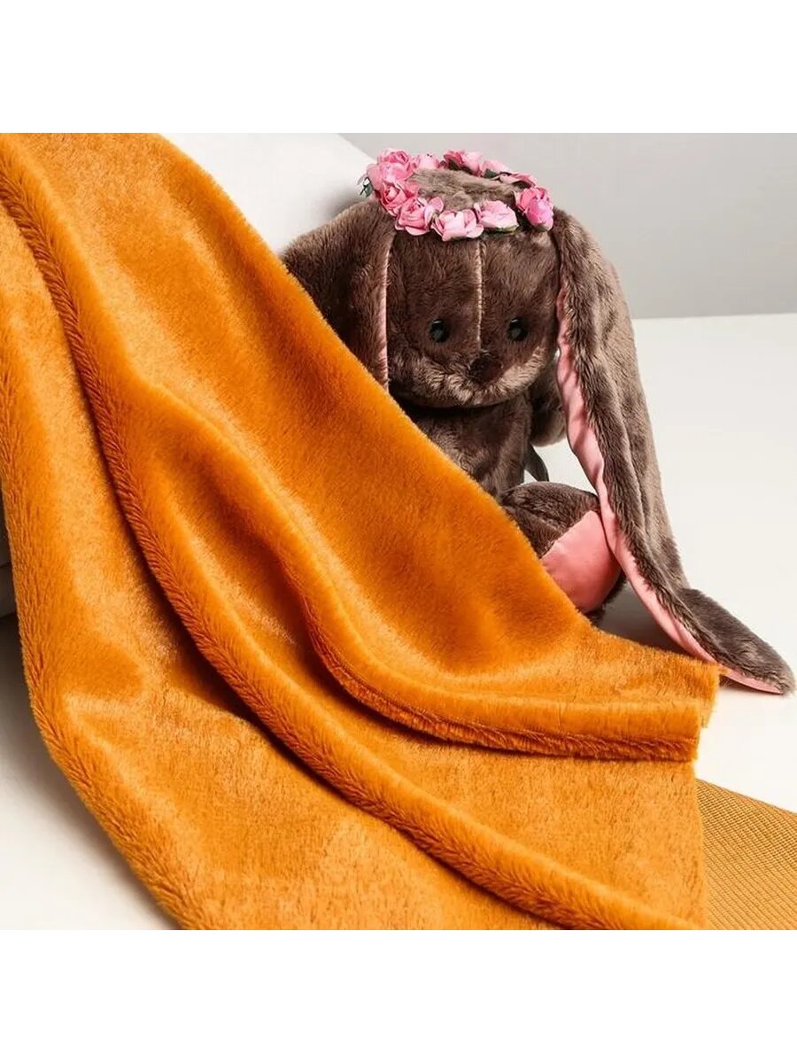 Меховой лоскут для рукоделия, рыже-коричневый