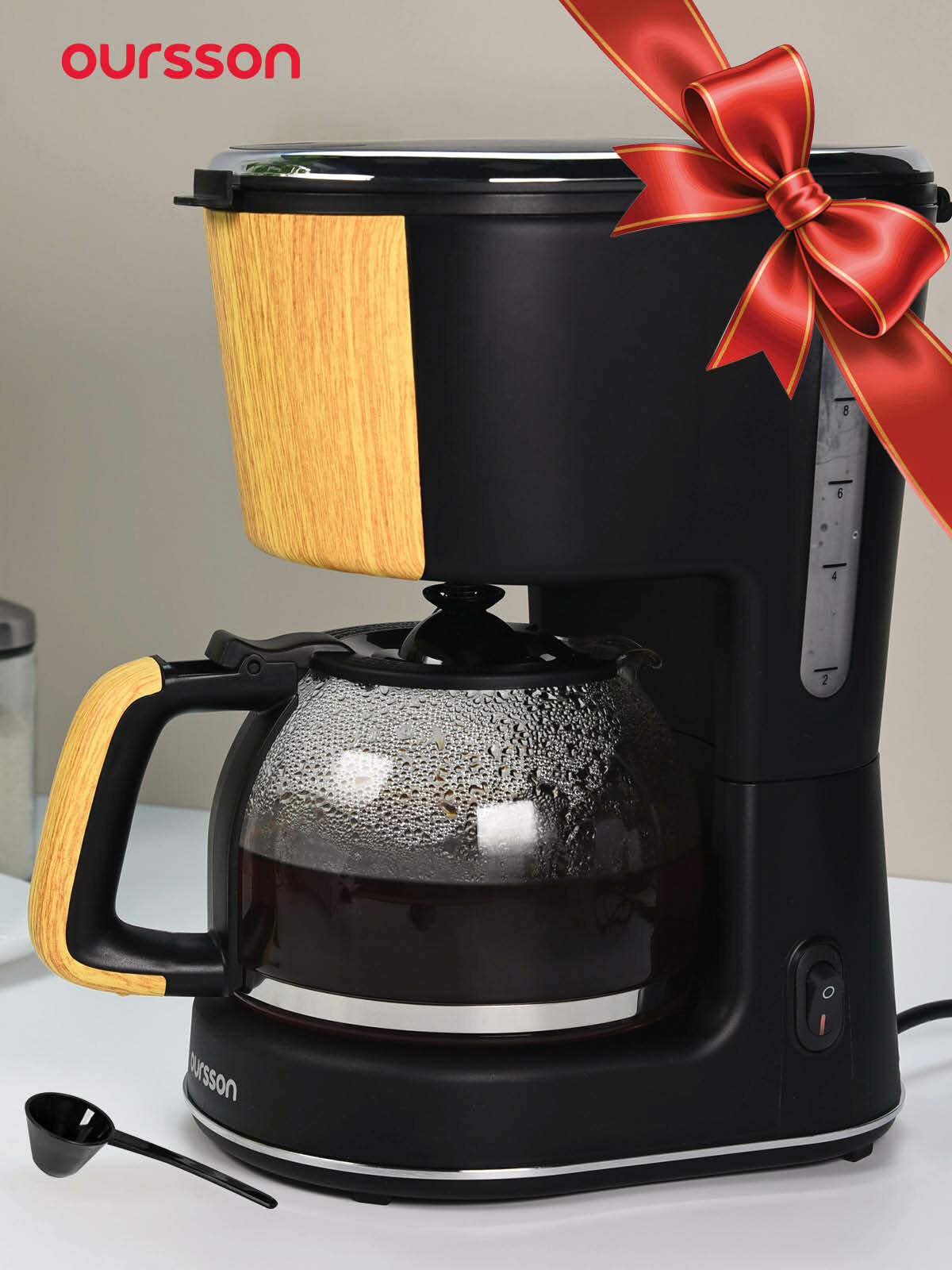 Кофеварка Oursson "CM1005/BL", капельная, автоматическая, 900 Вт, 1.25 л черный