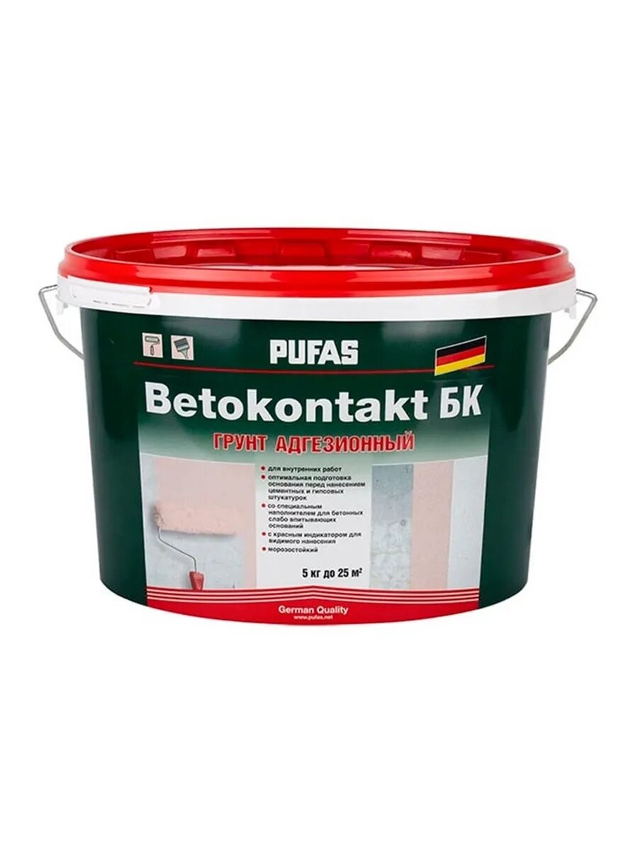 Грунтовка PUFAS Бетоконтакт, для внутренних работ, 5 кг в упаковке