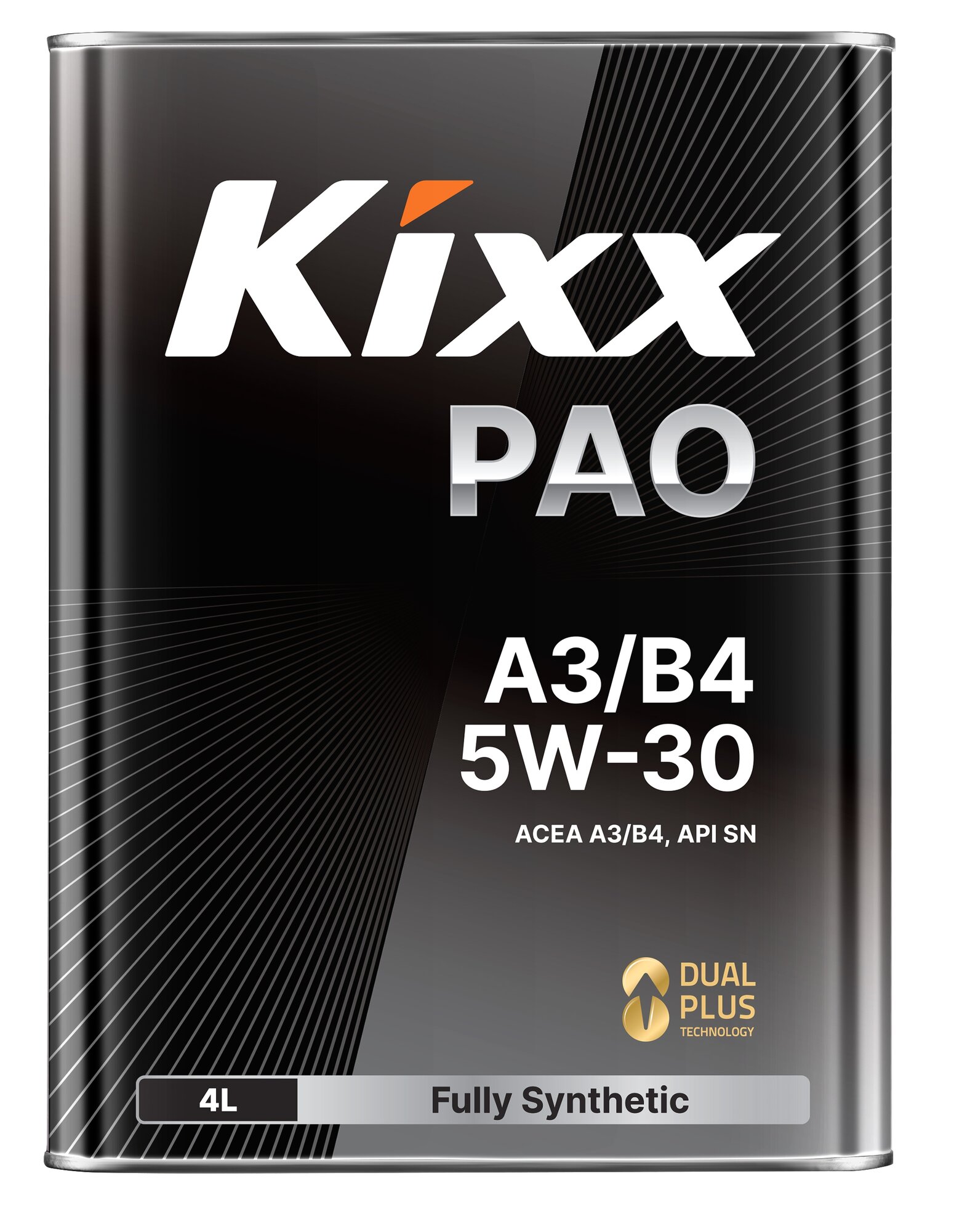 Масло моторное Kixx PAO 5W-30 ACEA A3/B4 - 4л, синтетическое.