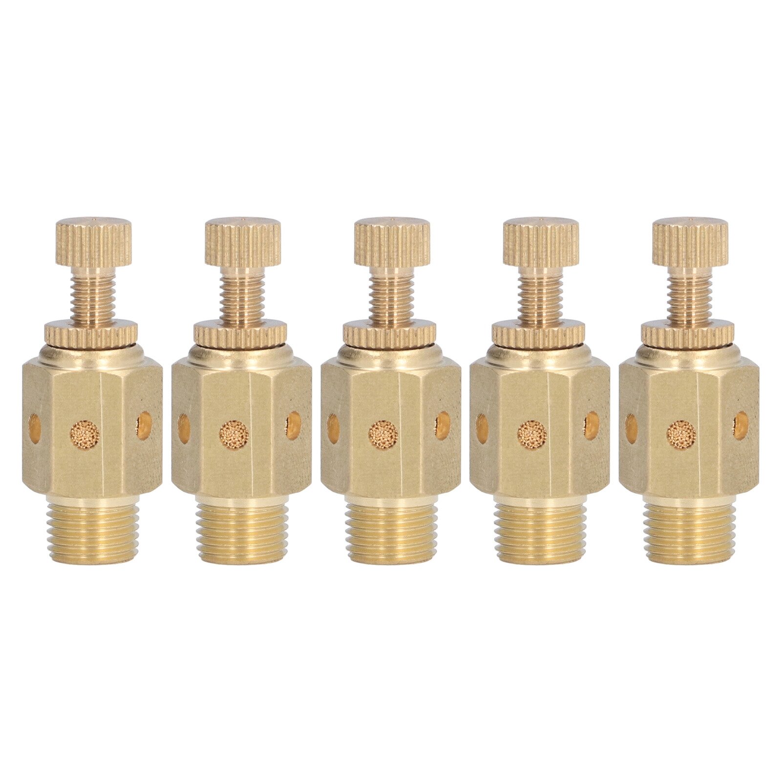 5шт Пневматический Глушитель Латунный Глушитель Воздушного Потока, Редуктор Шума Выхлопа, Комплект Фитингов PSC-01