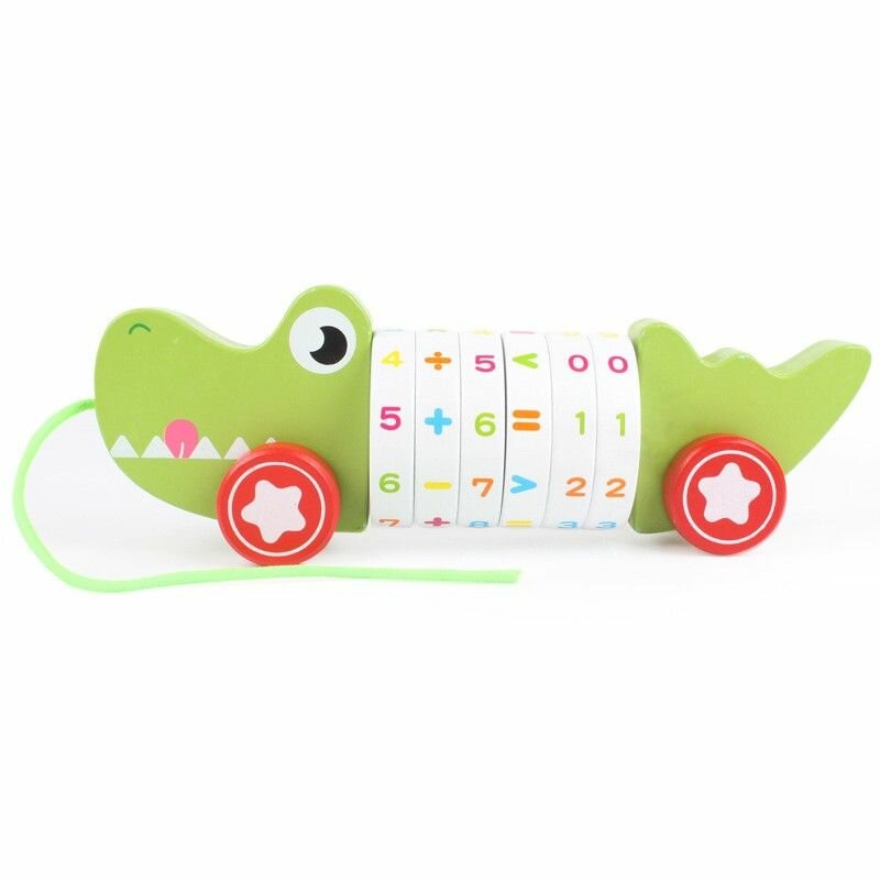 Деревянная детская каталка, ходунки для малышей, игрушка для собак, игрушка в виде собаки и крокодила, машинка-каталка в виде животного, детская игрушка.