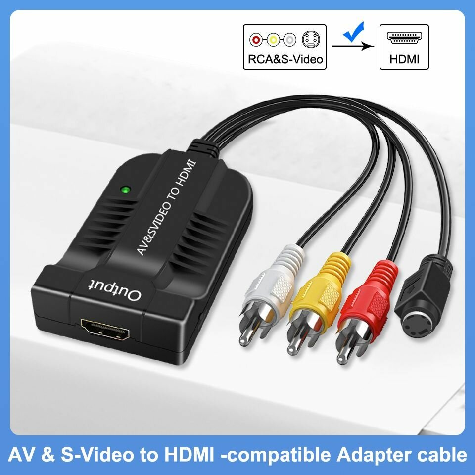 AV S - Video HDMI видео конвертер 720p / 1080p HD видео конвертер с возможностью переключения разрешения для телевизора VHS VCR DVD