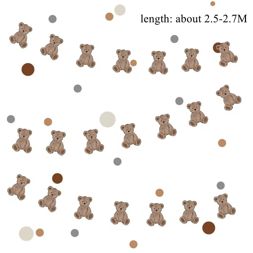 Детская картонная фотогирлянда с медведями 2,5 м Bear C