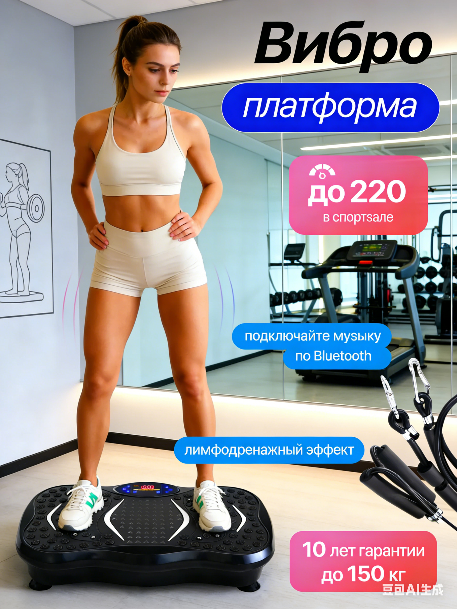 Виброплатформа, для похудения, кардио тренажер, степпер, черный, пластик