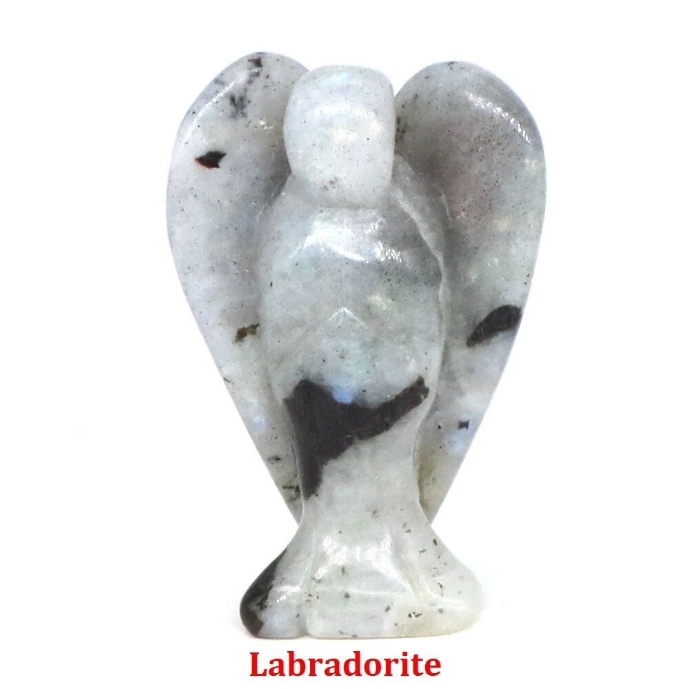 Статуэтка Ангела-хранителя из аметиста и розового кварца 1 PC, Labradorite