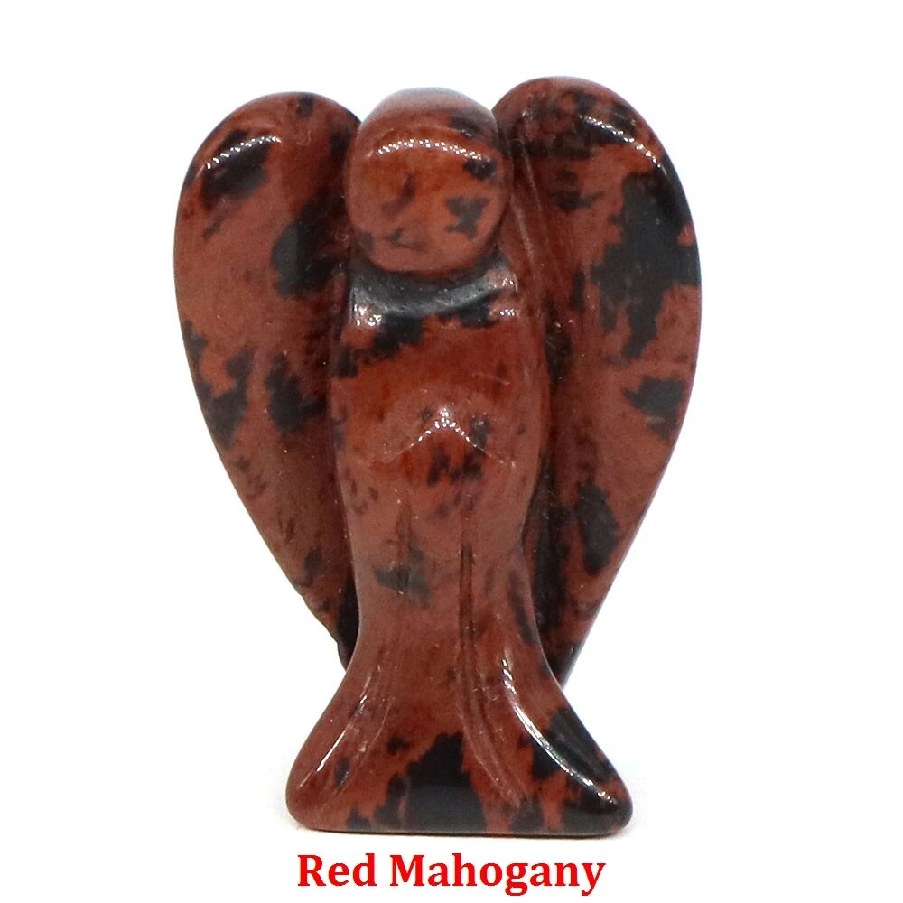 Статуэтка Ангела-хранителя из аметиста и розового кварца Красный, 1 PC, Red Mahogany