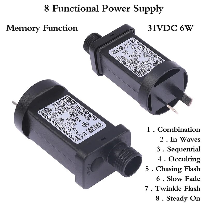 Трансформатор питания 5В 24В 31В 6Вт 3.6Вт для LED декораций 30V 6W US Plug