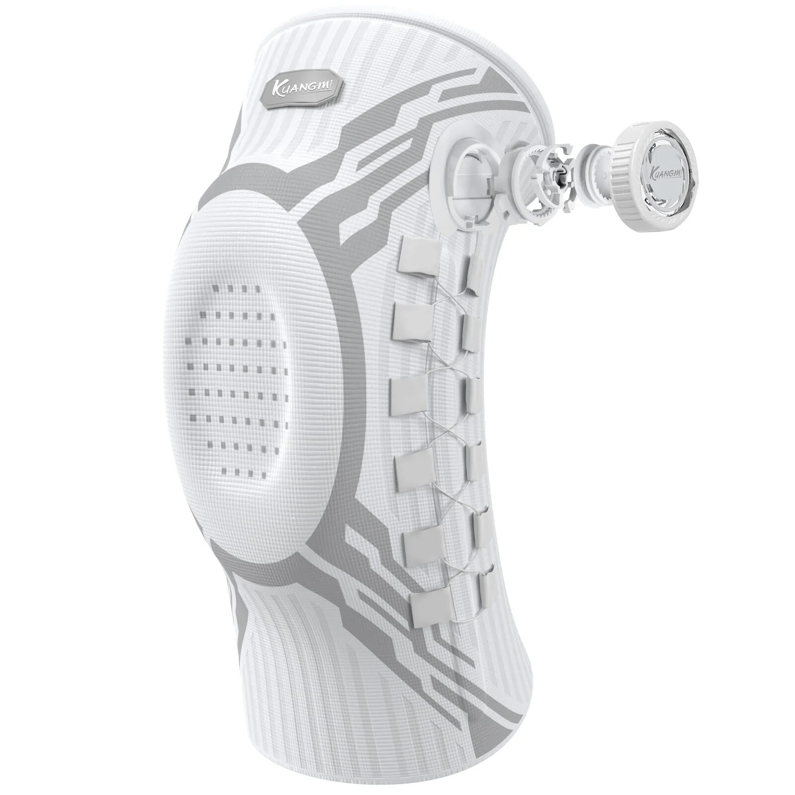 Куангми профессиональный наколенник для спорта Белый, L, X-White Left