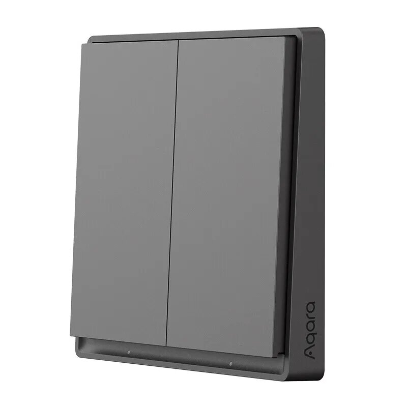 Интеллектуальный выключатель на стене Aqara Smart Wall Switch E1 ZigBee 3.0 для умного дома беспроводной клавишный выключатель для света с живым проводом, без нулевого провода для Xiaomi Mi Home homekit — Серый, без нулевого провода, 2 клавиши