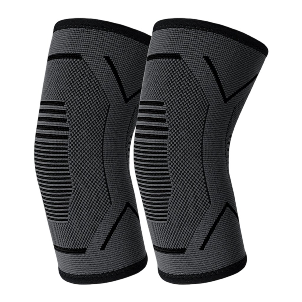 Спортивные налокотники с эластичным защитным рукавом для суставов-серо-черный-M