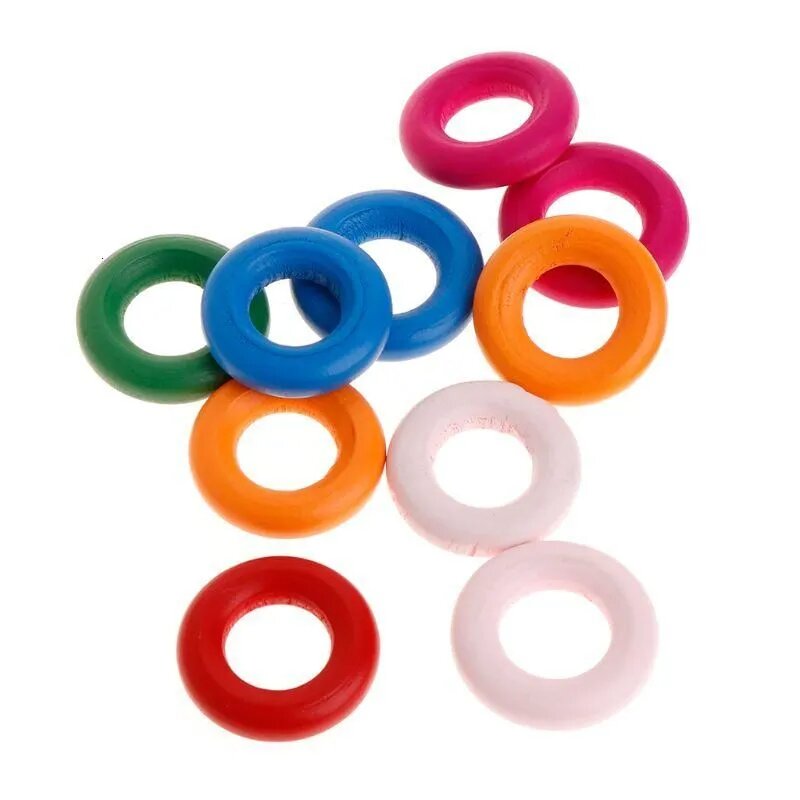 Неокрашенные деревянные кольца для поделок, 10 шт, - S