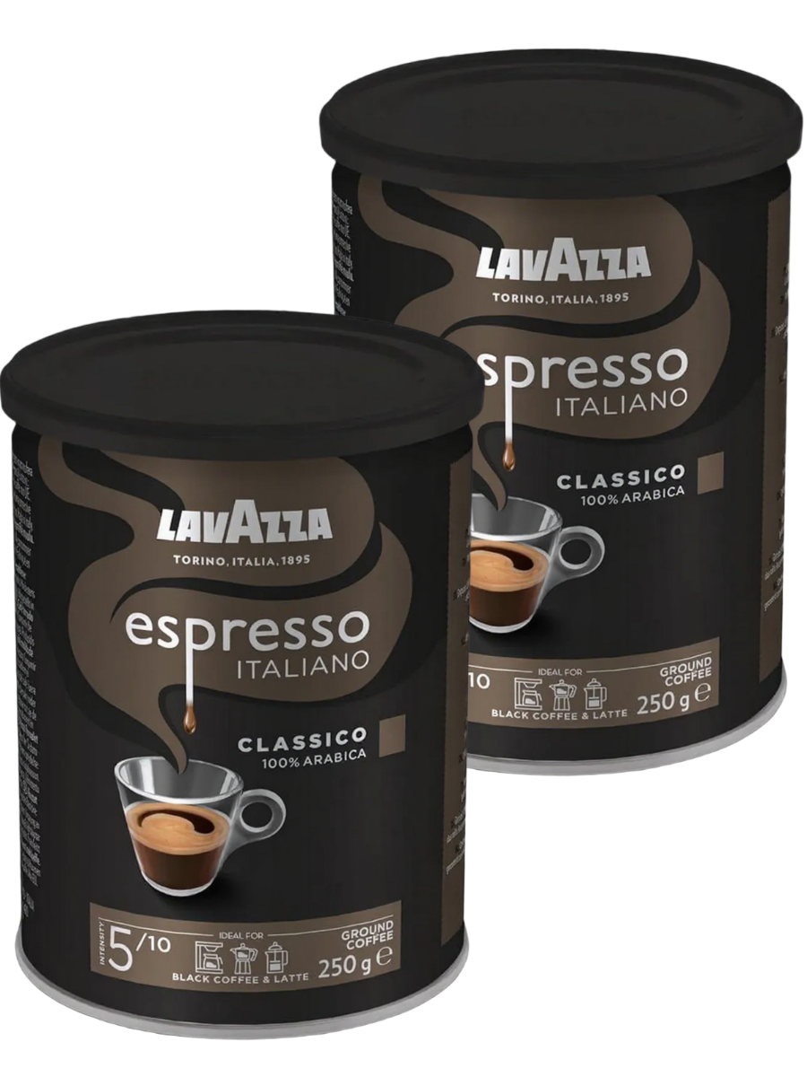 Lavazza Espresso Italiano Classico кофе молотый жестяная банка 100% арабика (уп 2 шт) (7001887722)