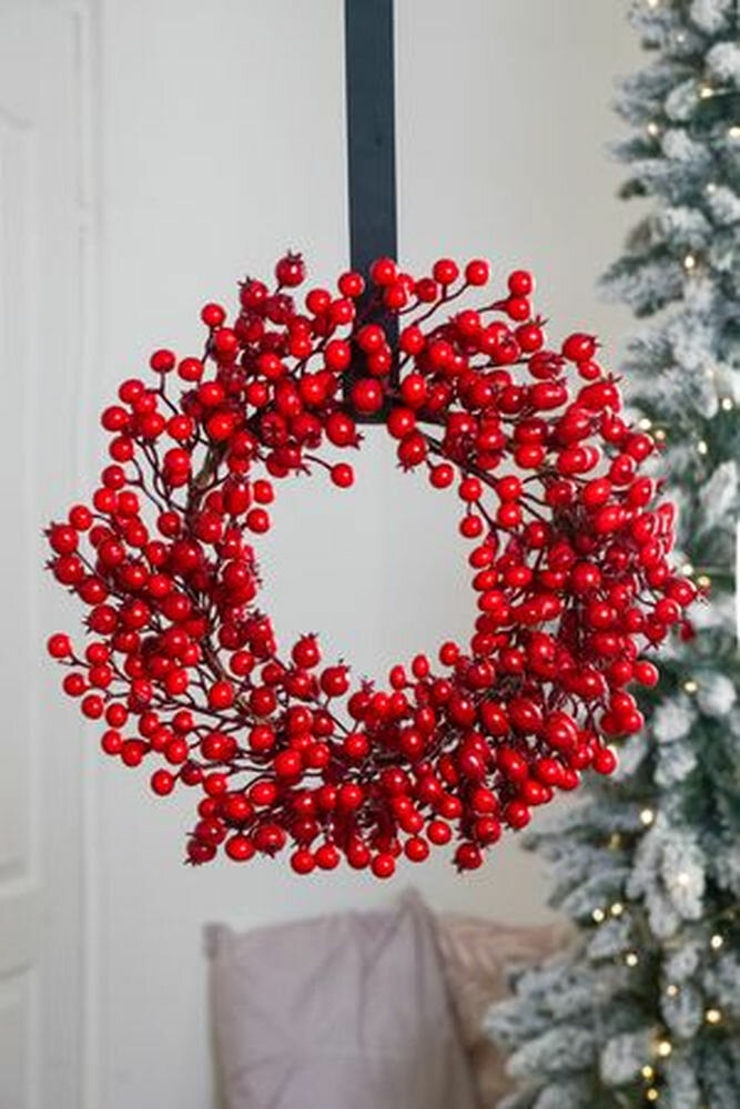 Декоративный венок из ягод рэдберрис варио, 40 см, Edelman 1139593