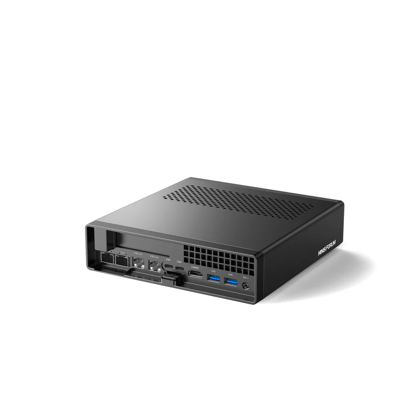 Мини-сервер MINISFORUM MS-01 Workstation Intel i9-13900H (14 ядер/20 потоков), BAREBONE без ОЗУ и SSD, 2x10GbE SFP+ 2xRJ45, Wi-Fi 6/BT5.2