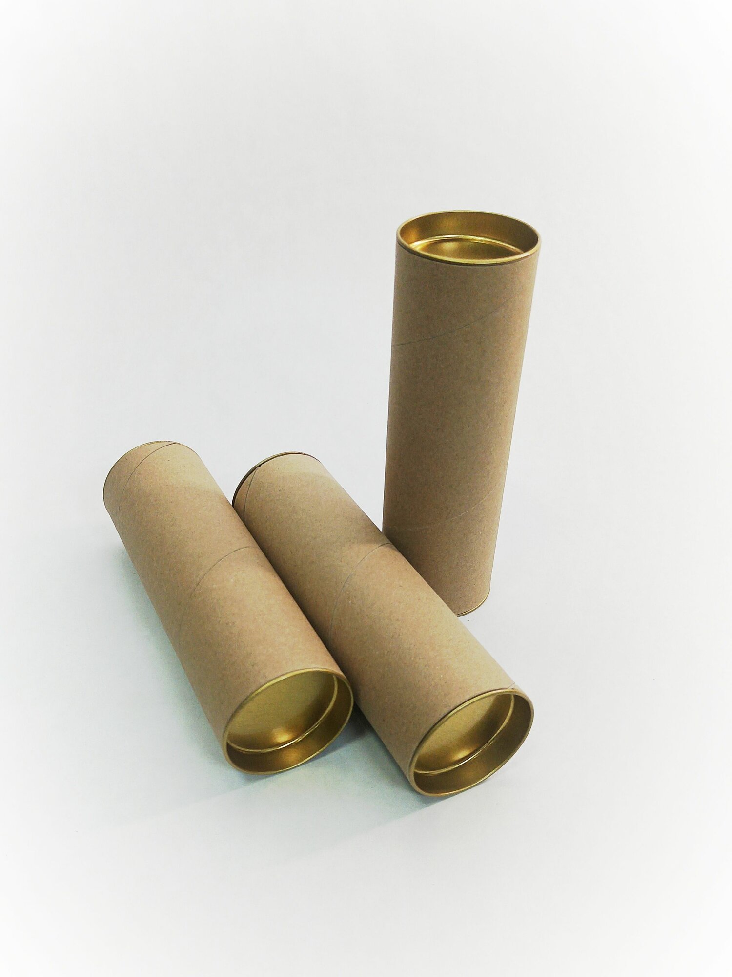 Тубус картонный с металлическими крышками D45х150 мм (внутри 45х80 мм), 4 шт.