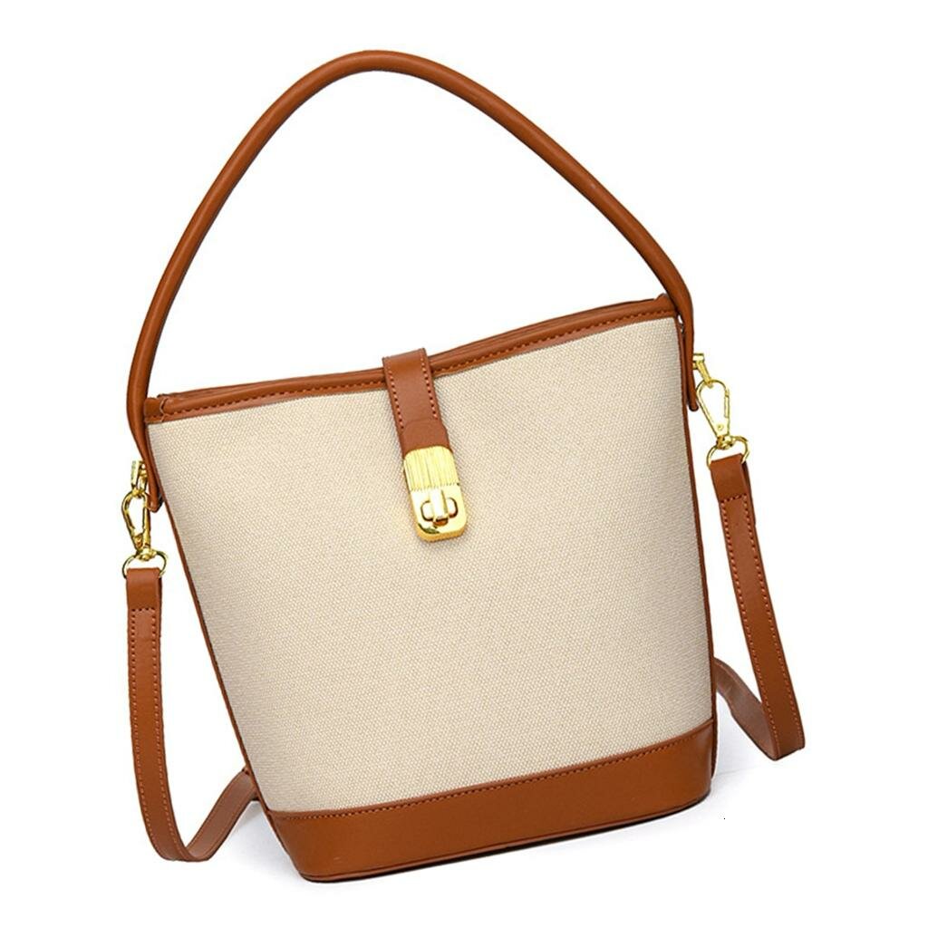 Винтажная сумка-ведёрко из ПУ кожи, Коричневый