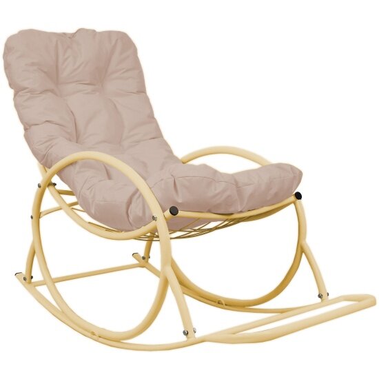 Кресло-качалка M-group Овал бежевое, бежевая подушка