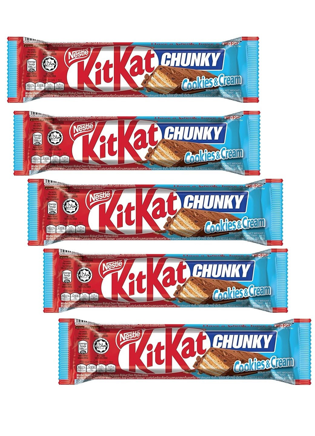 Kit Kat Chunky Cookies & Cream Кит Кат Кукис Крем, 38г х 5 шт (Германия)