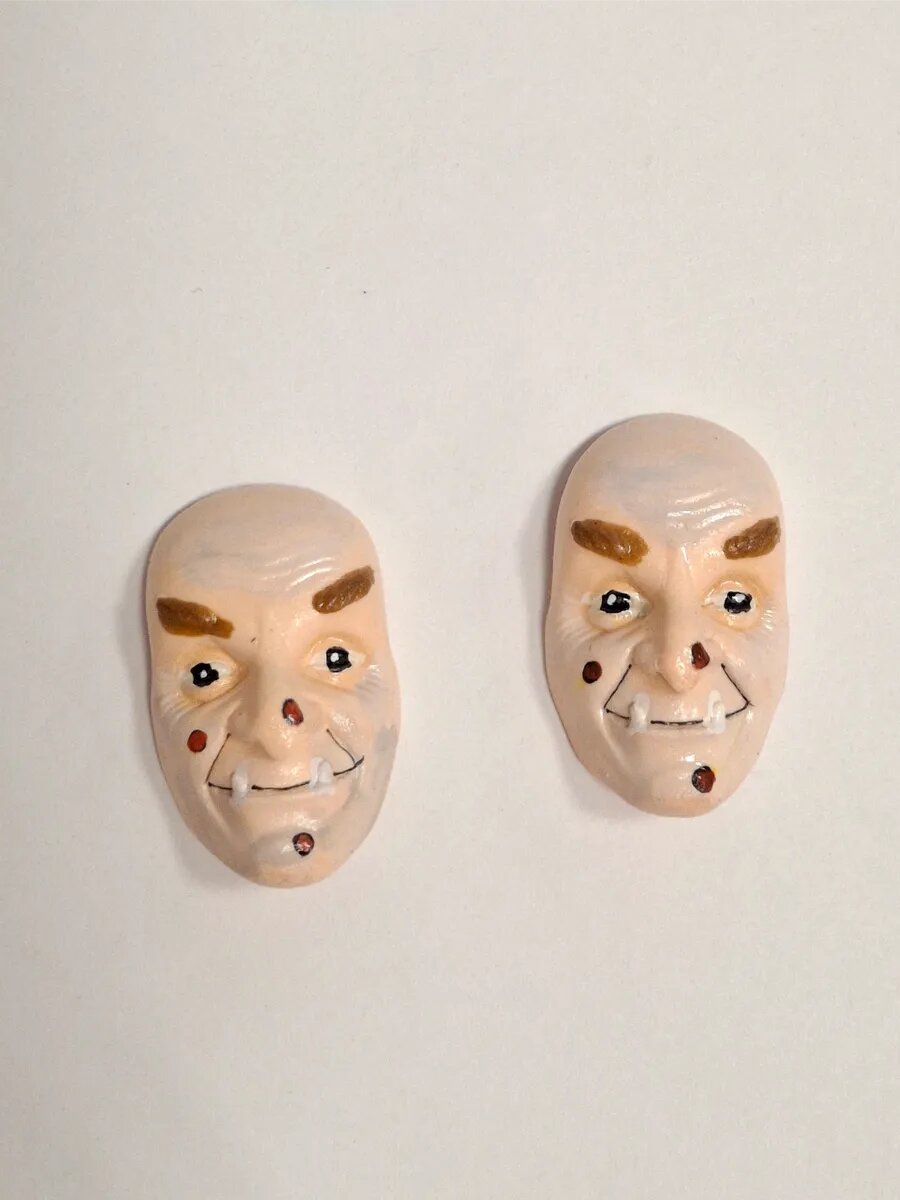 Набор раскрашенных лиц 2 шт для ватных игрушек