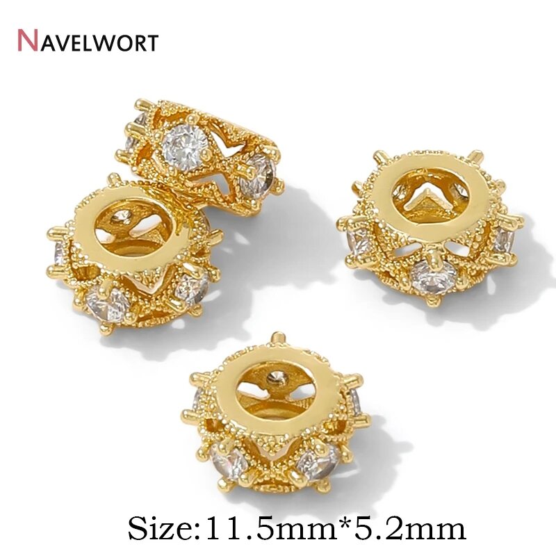 Разделители для бусин NAVELWORT, 6 шт, 18K gold plated
