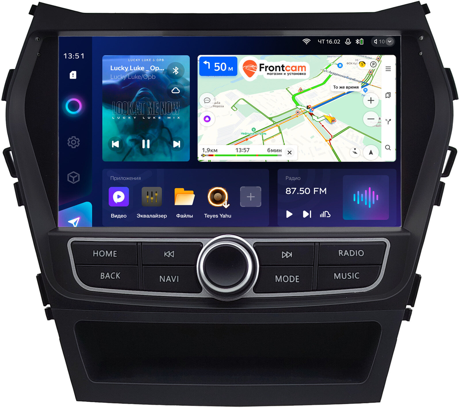 Штатная магнитола Hyundai Santa Fe 3 2012-2018 (авто без камеры) Teyes CC3 2K 6/128 9.5" RM-9-0696 Android 10 (4G-SIM, DSP, QLed)