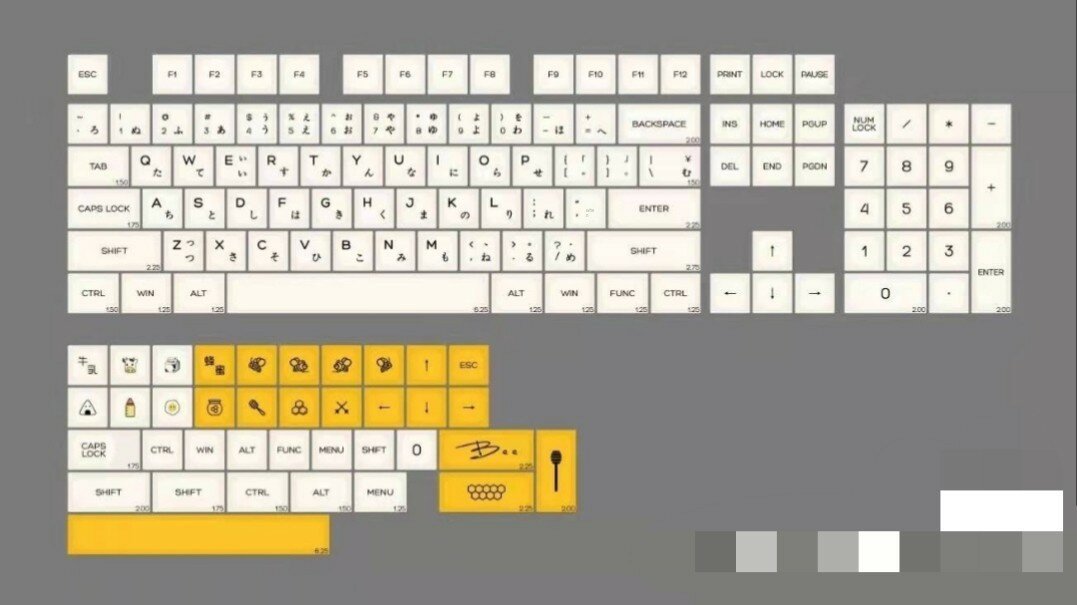 Оригинальные кейкапы XDA Mario avocado honey milk matcha из PBT с сублимационной печатью, совместимые с 61/87/98